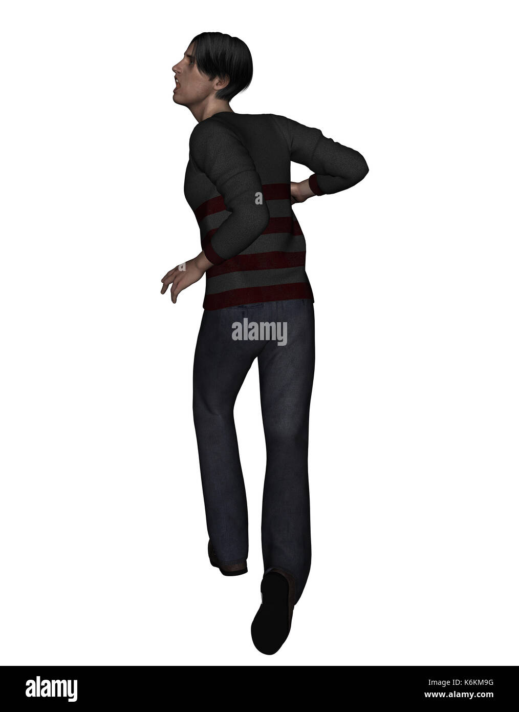 3d rendering of a man running away from something scary Stock Photo - Alamy