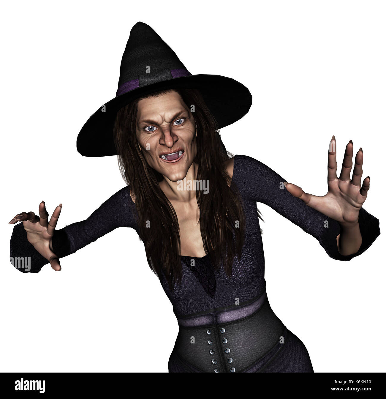 3d rendering of witch isolated on white background Stock Photo - Alamy