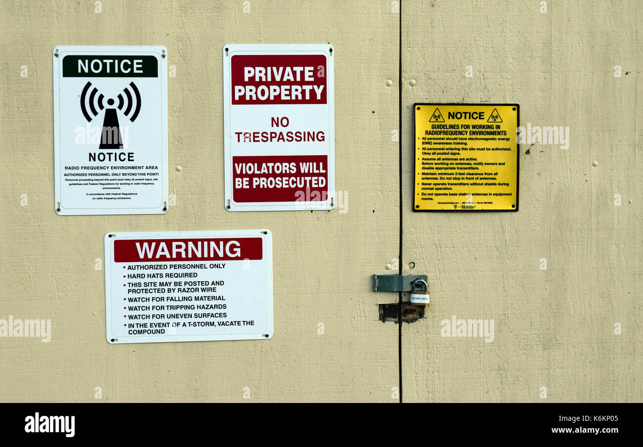 warning signs, Union City, California Stock Photo - Alamy