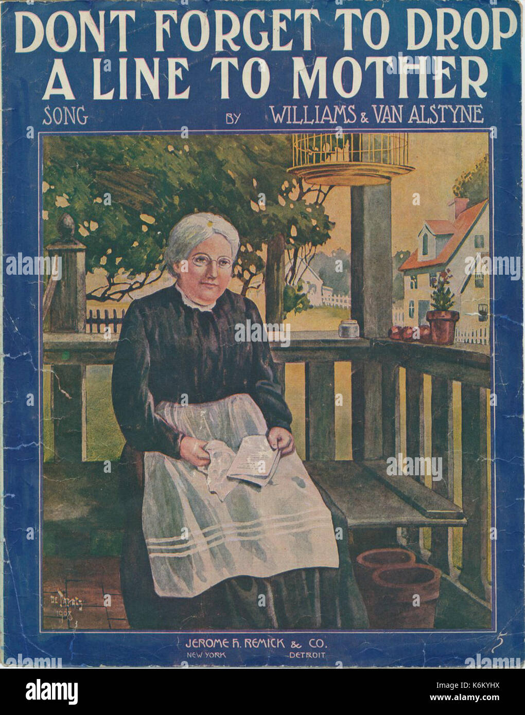 Don't forget to drop a line to mother 1908 Stock Photo - Alamy