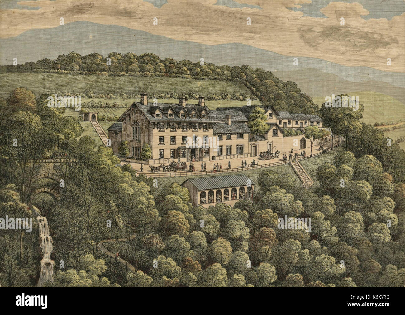 Devil's Bridge and the Hafod Arms Hotel Stock Photo - Alamy