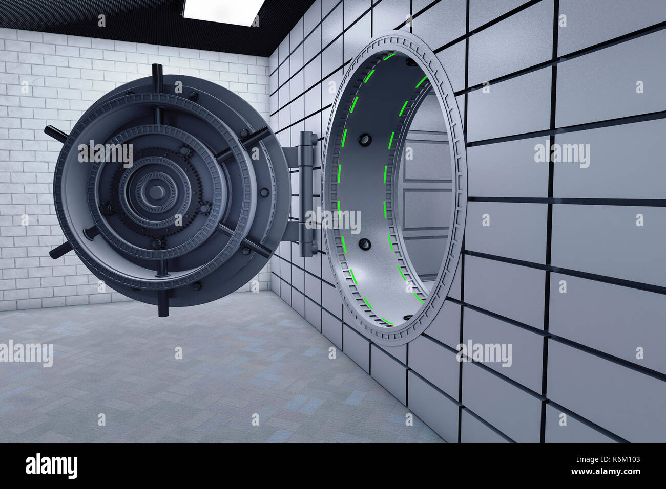 a big metallic bank vault Stock Photo - Alamy