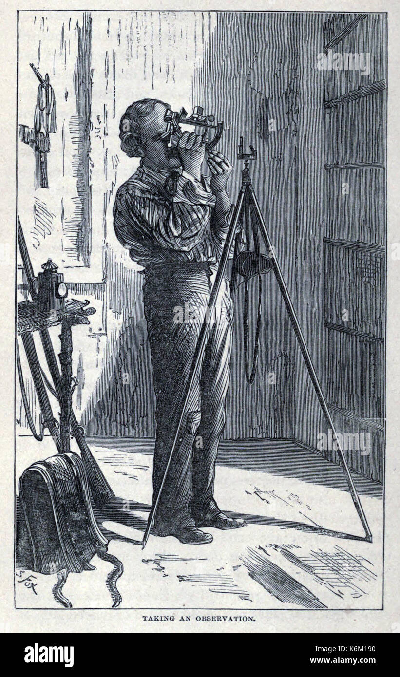 Du Chaillu taking an observation Stock Photo - Alamy