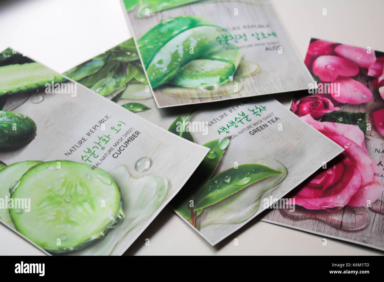 Korean beauty sheet masks together Stock Photo - Alamy