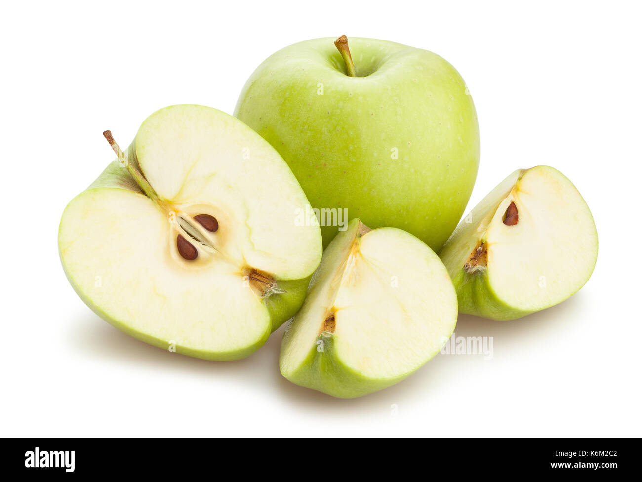Halved green apple hi-res stock photography and images - Alamy