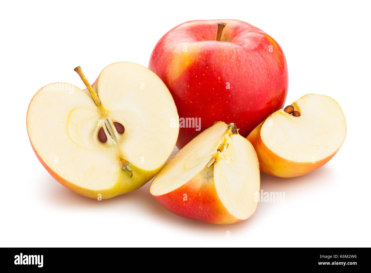 sliced red apple path isolated Stock Photo - Alamy