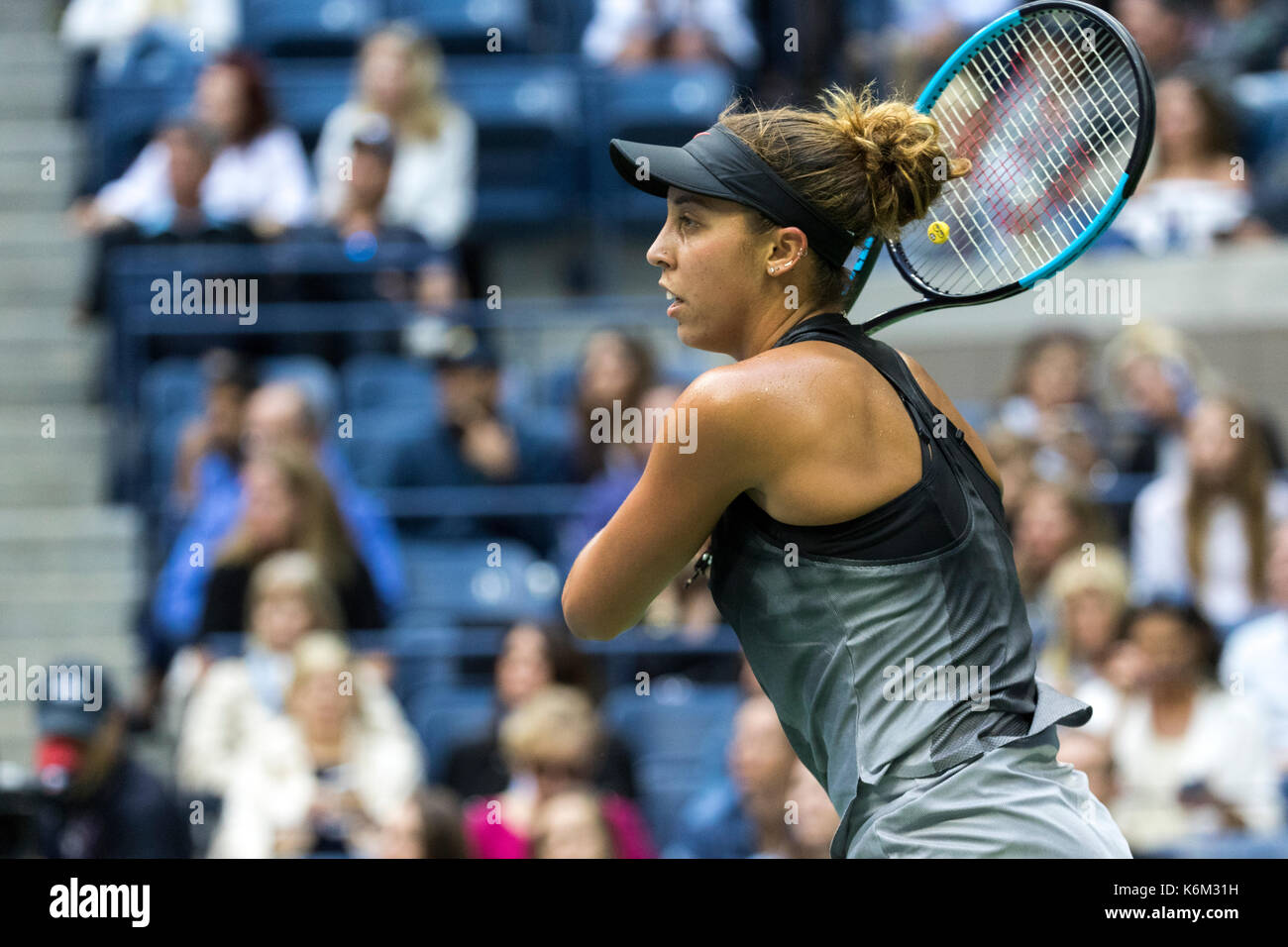 Madison Keys (USA) competing in the Women's Singles Final at the 2017 ...