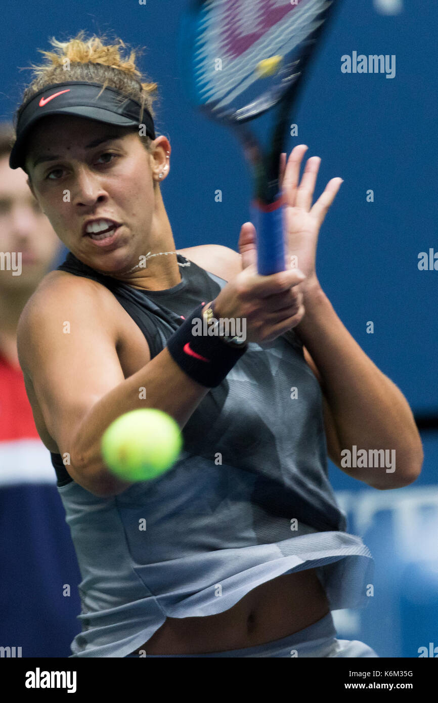 Madison Keys (USA) competing in the Women's Singles Final at the 2017 ...