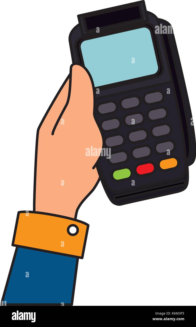 hands human with voucher machine isolated icon Stock Vector Image & Art ...