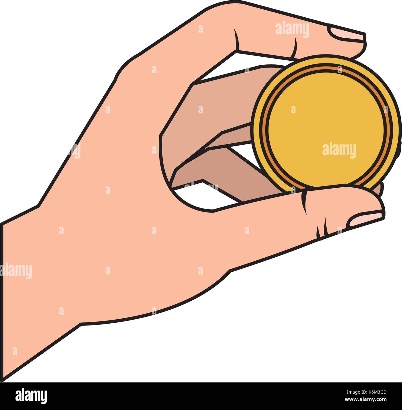 hand human with coin Stock Vector Image & Art - Alamy