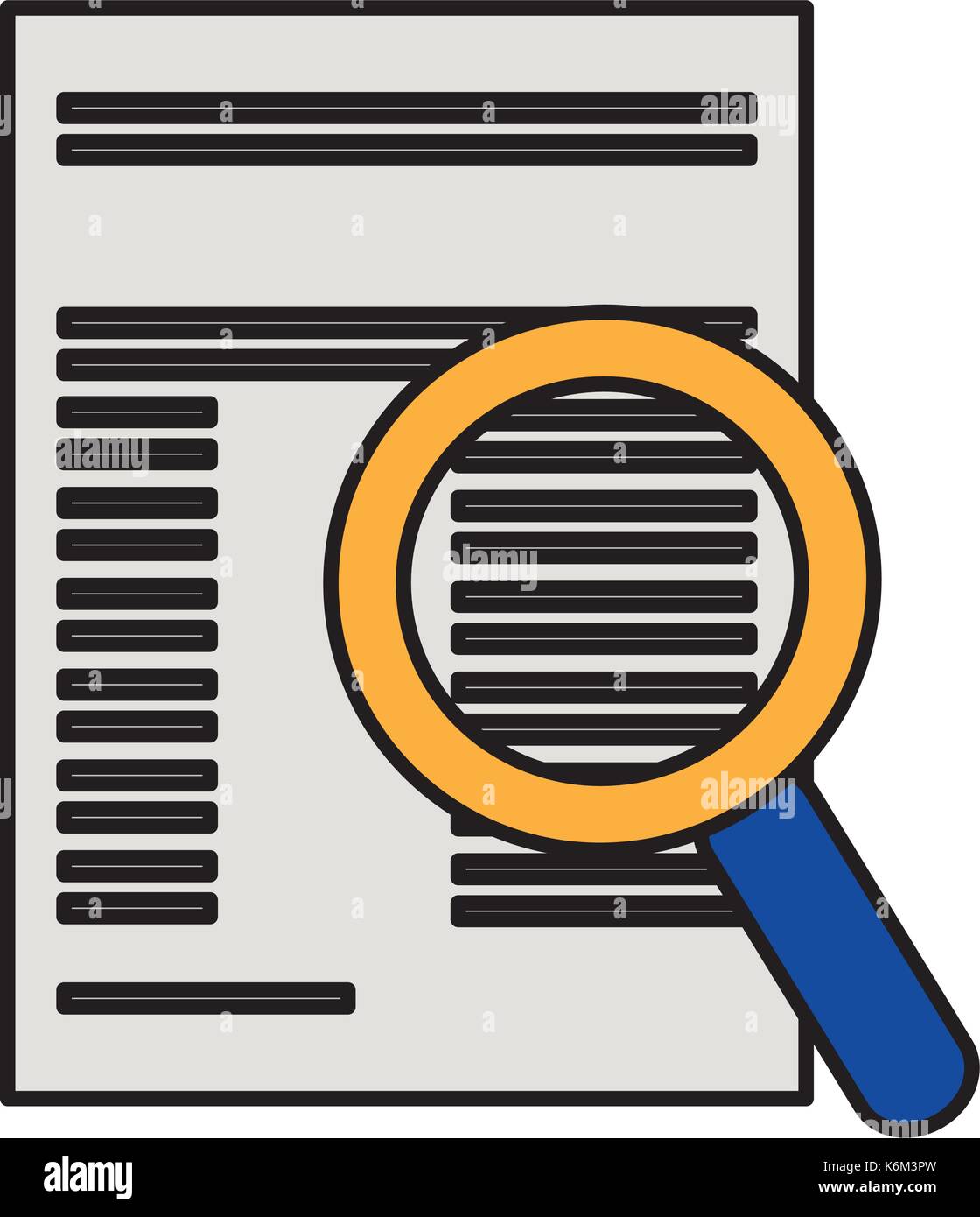 paper document with magnifying glass Stock Vector Image & Art - Alamy