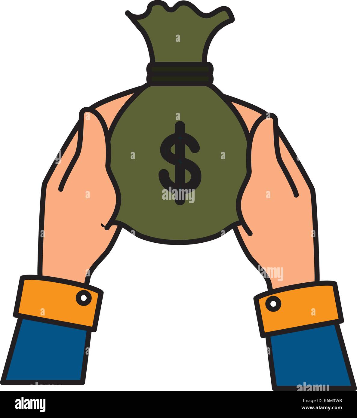 hands human with money bag Stock Vector Image & Art - Alamy