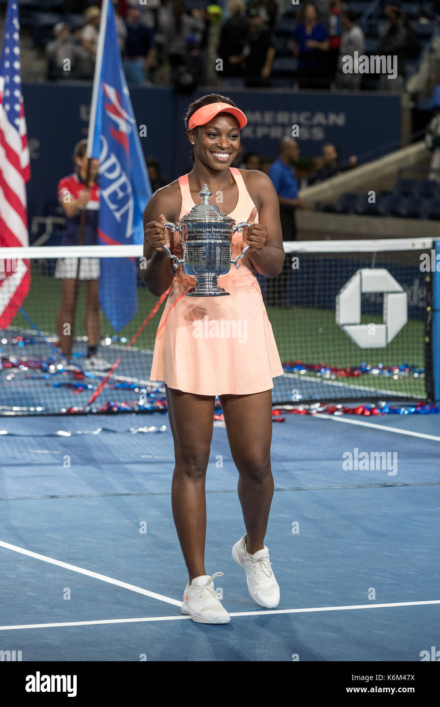 Sloane Stephens (USA) winner of the Women's Singles Final at the 2017 ...