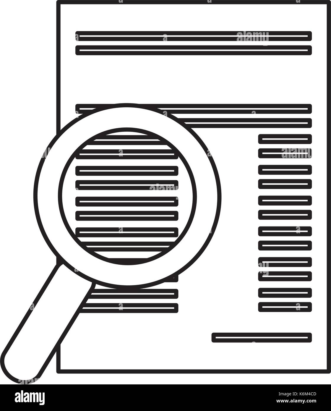 paper document with magnifying glass Stock Vector Image & Art - Alamy