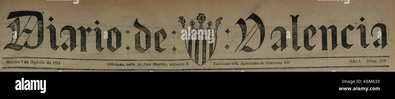 Cabecera Diario de Valencia Stock Photo - Alamy