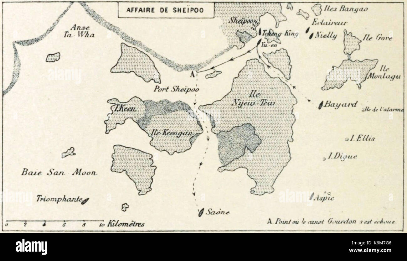 Carte du combat de Shipu en 1885 Stock Photo - Alamy