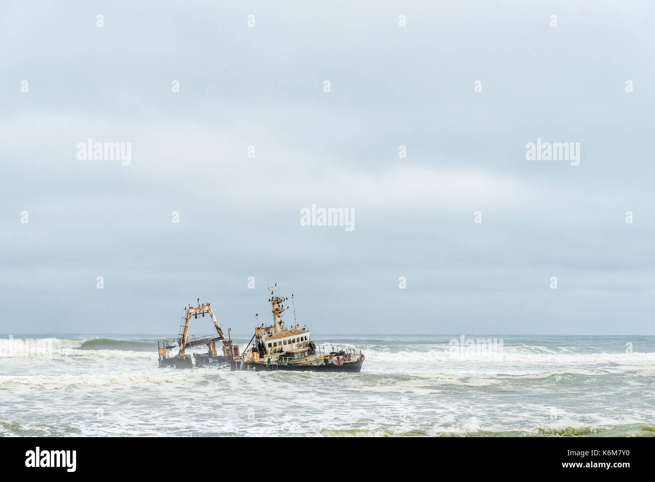 The shipwreck of the Zeila near Henties Bay on the Skeleton Coast of ...
