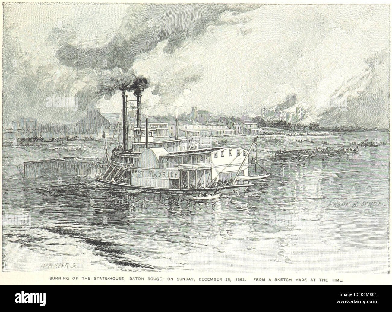 Burning of the state house Baton Rouge Stock Photo - Alamy