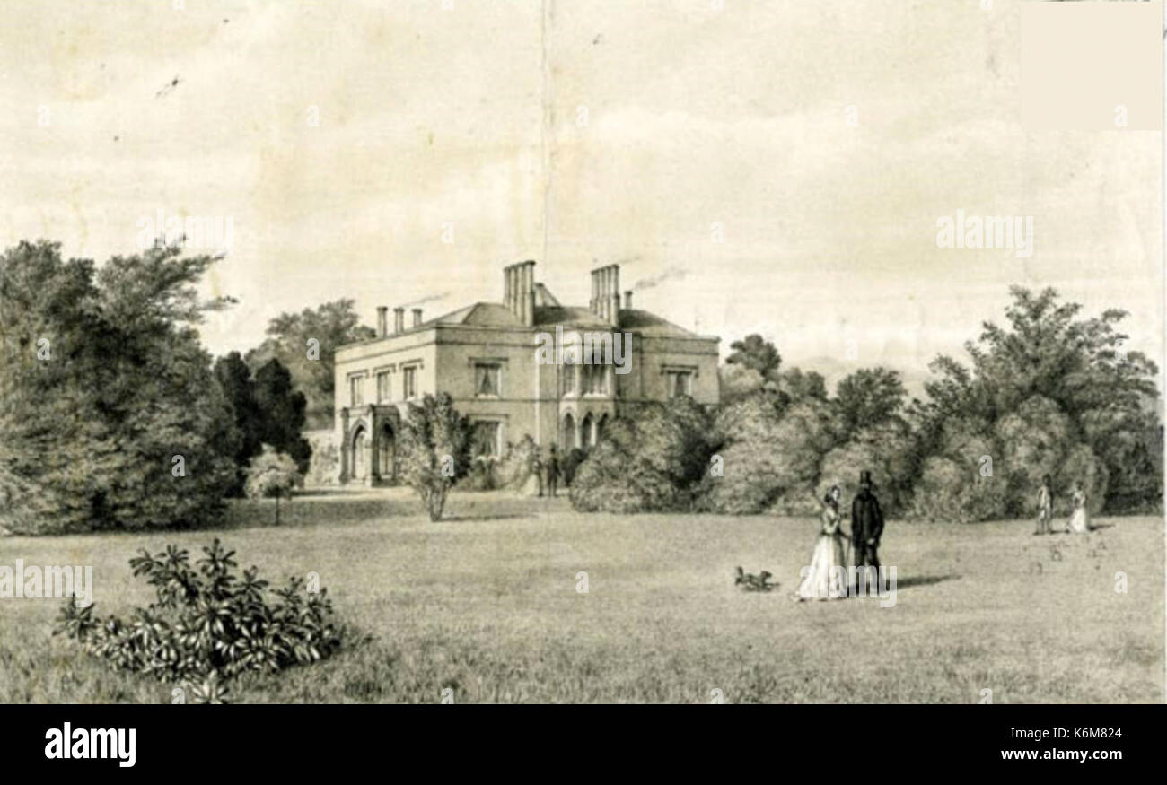 Calthwaite Hall engraving Stock Photo - Alamy