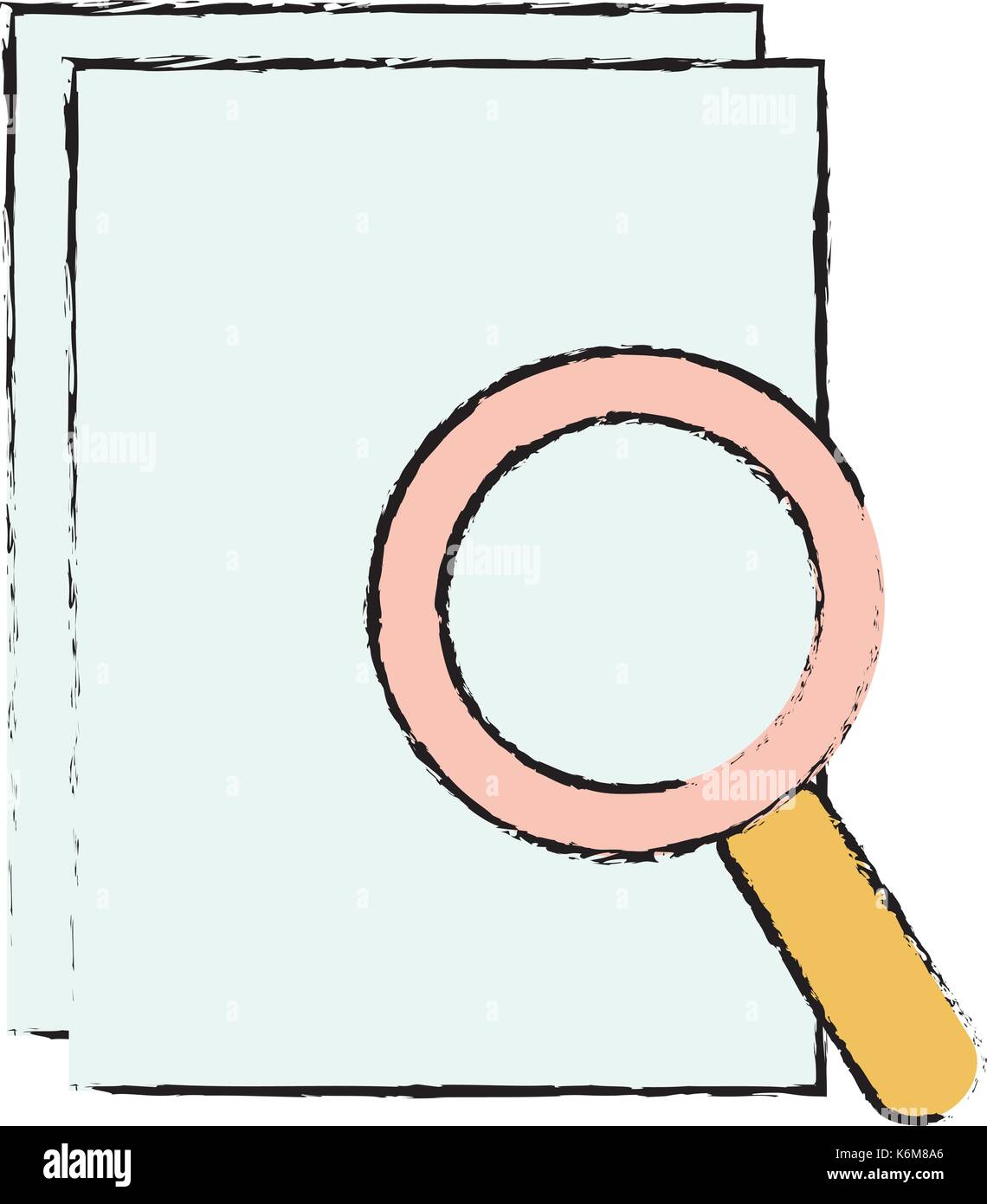 paper document with magnifying glass vector illustration design Stock ...