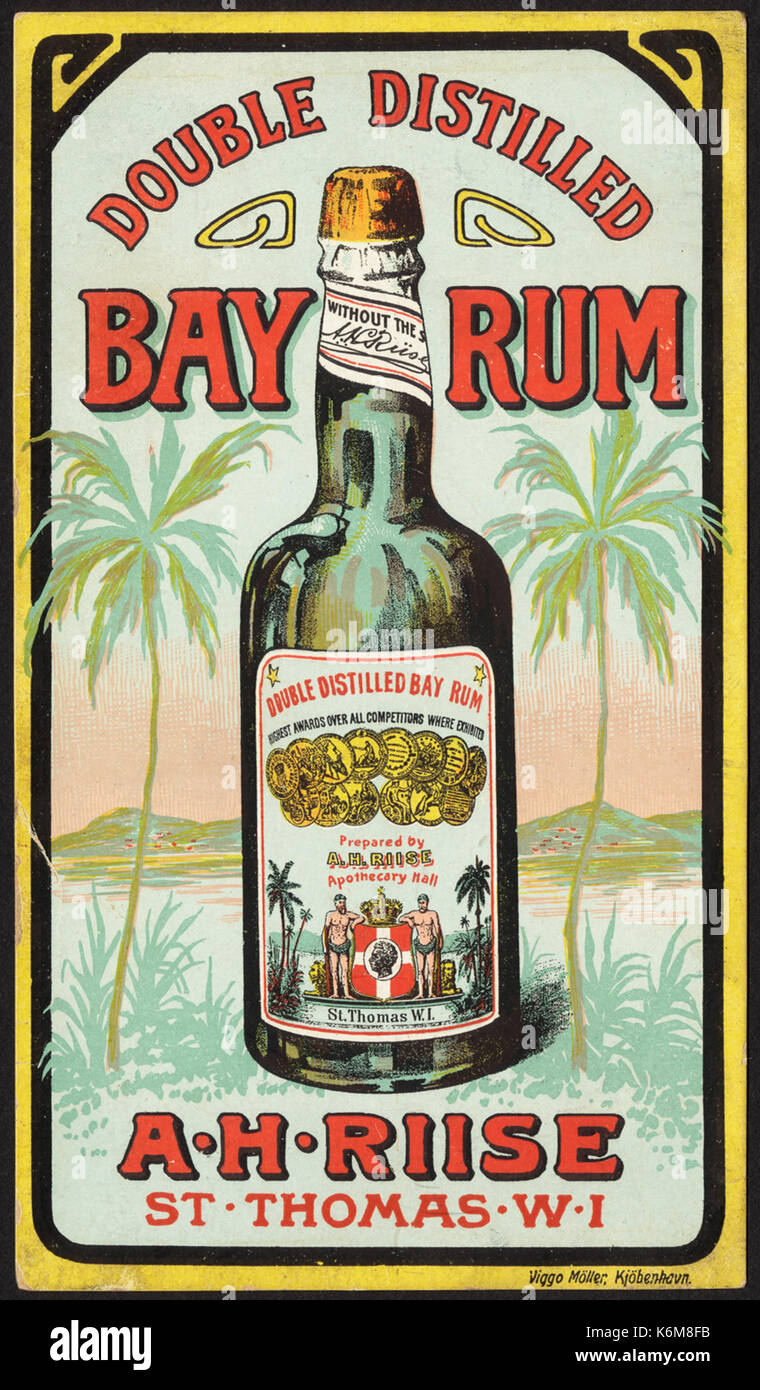 Double distilled bay rum front Stock Photo - Alamy