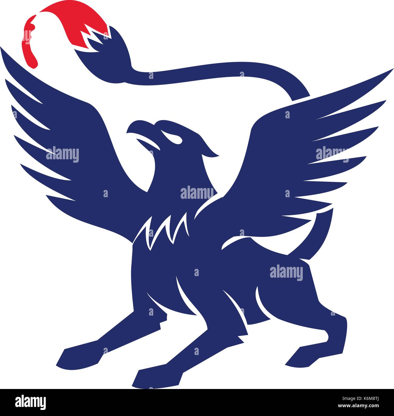 Icon style illustration of Griffin ,griffon, or gryphon with Paintbrush ...