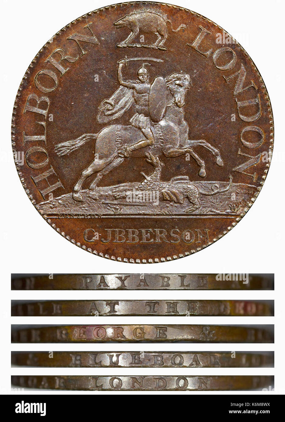 Conder Token Middlesex DH342 obverse and edge inscription Stock Photo ...