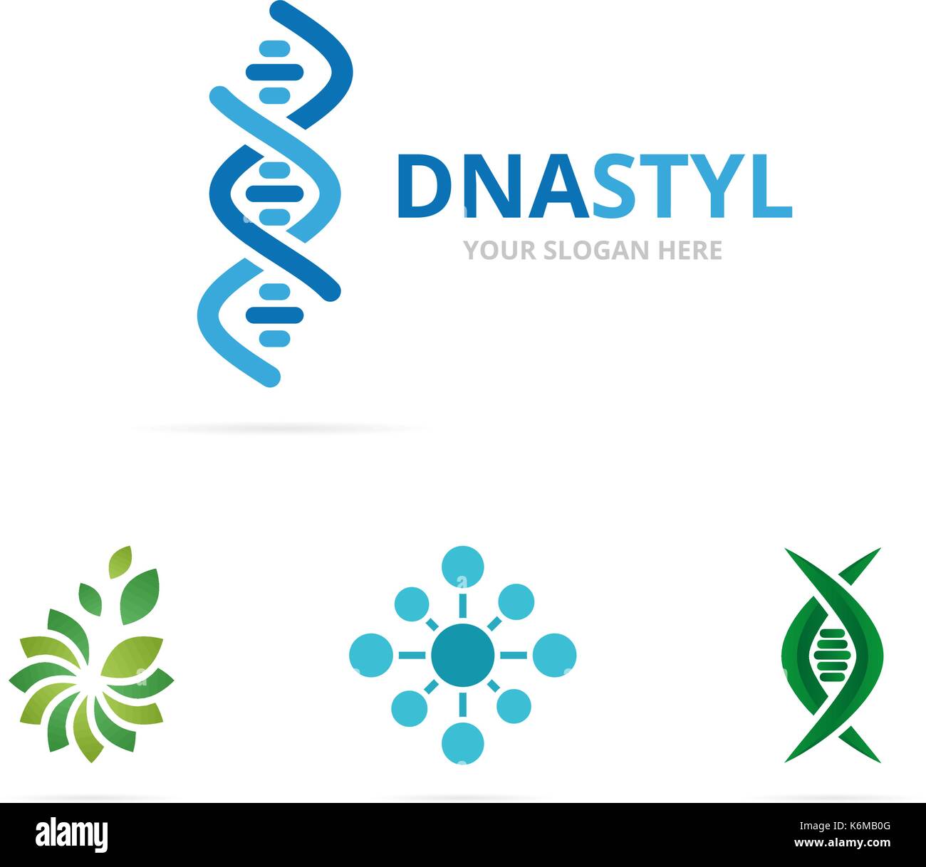 Vector of dna and chromosome logo combination. Gene and helix symbol or ...