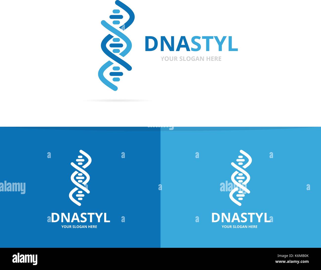 Vector of dna and chromosome logo combination. Gene and helix symbol or ...