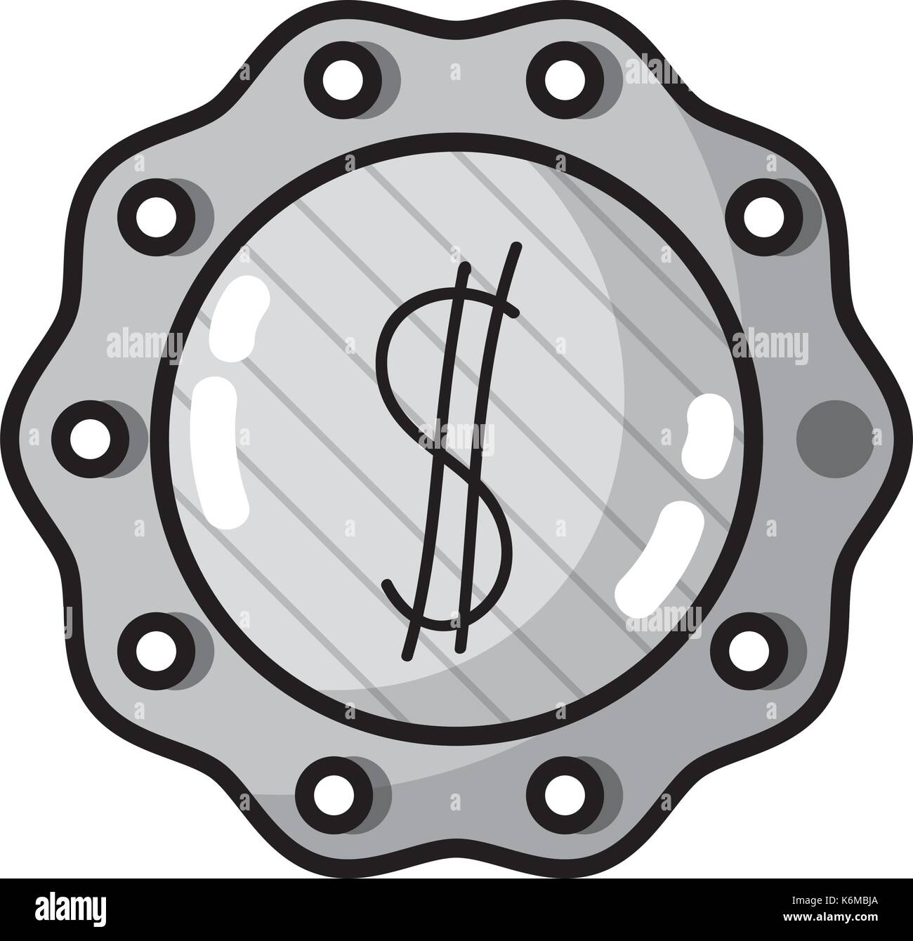grayscale metal emblem money sign design Stock Vector Image & Art - Alamy