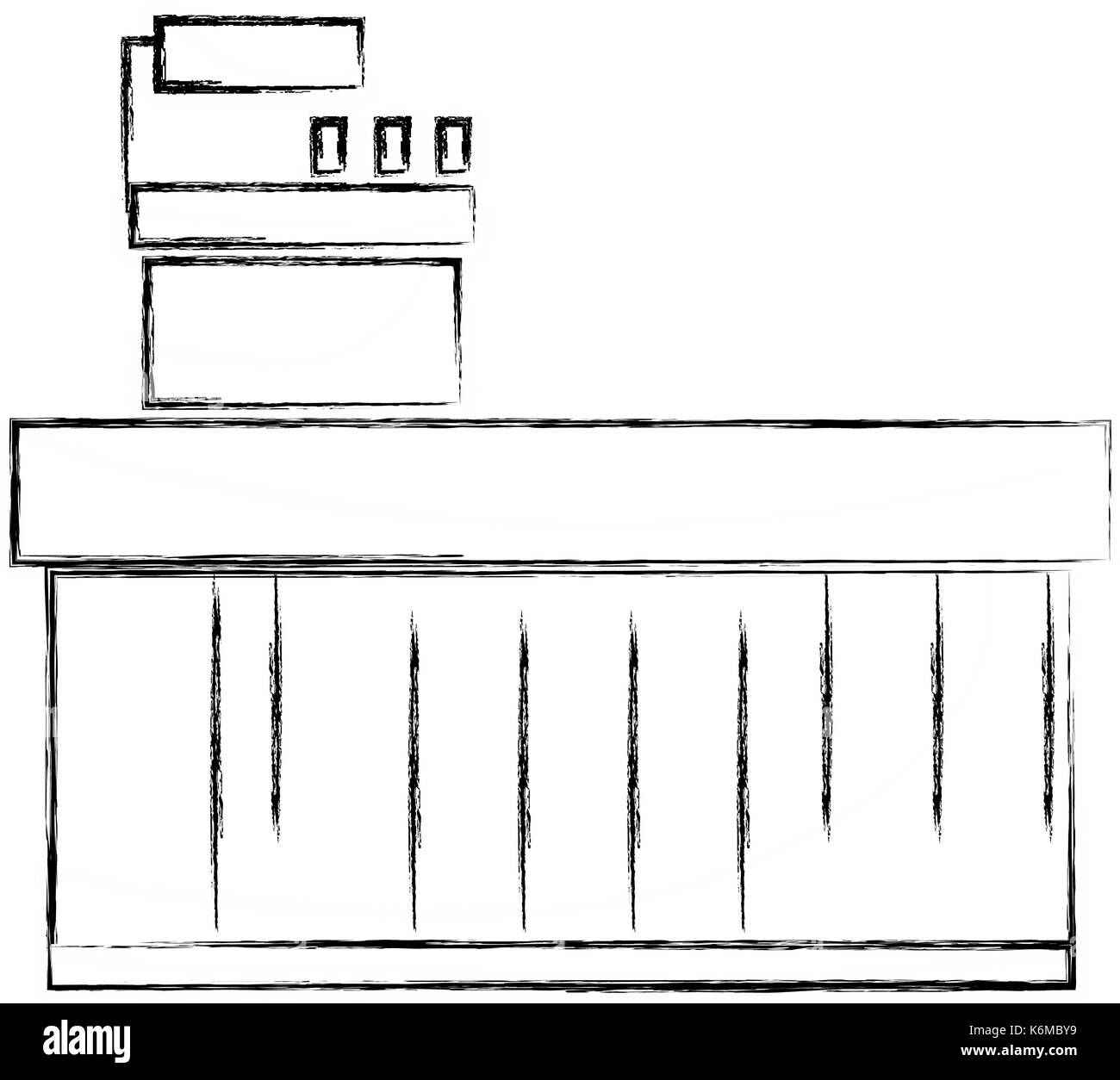 figure cash register technology to check products Stock Vector Image ...