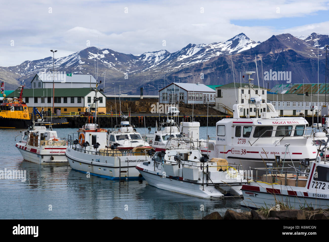 Höfn harbour in southeastern Iceland Stock Photo - Alamy