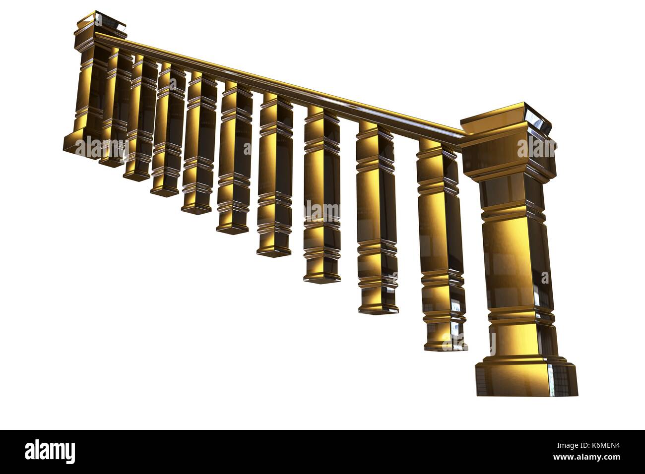 Golden railing Cut Out Stock Images & Pictures - Alamy