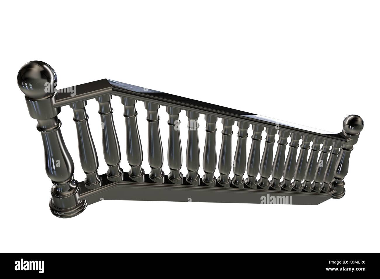 3d rendering of rail of a stairs on a white background Stock Photo - Alamy