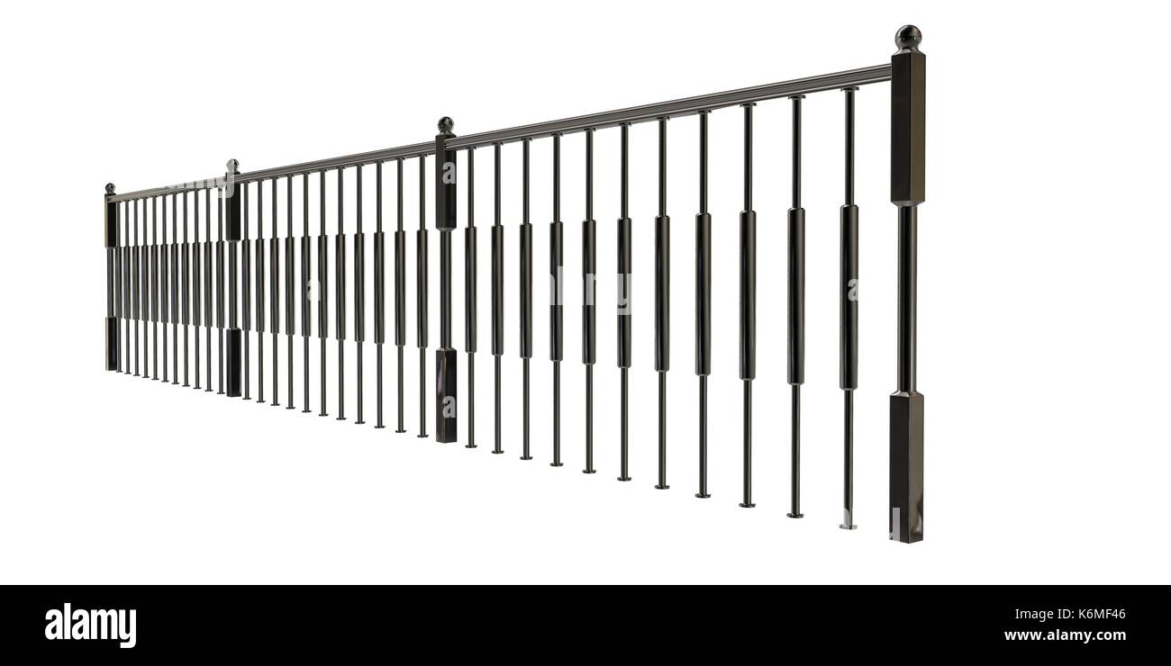 3d rendering of a metalic stair rail isolated on a white background ...