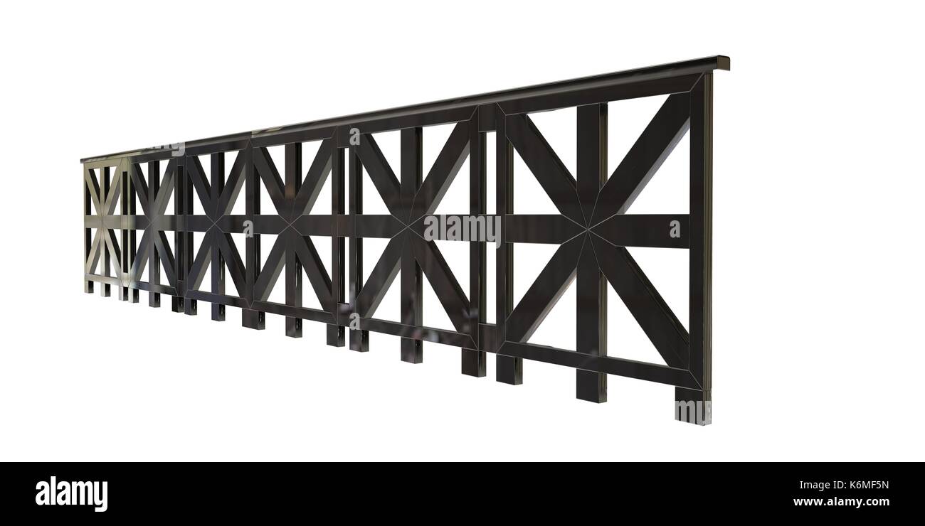 3d rendering of a metalic stair rail isolated on a white background ...