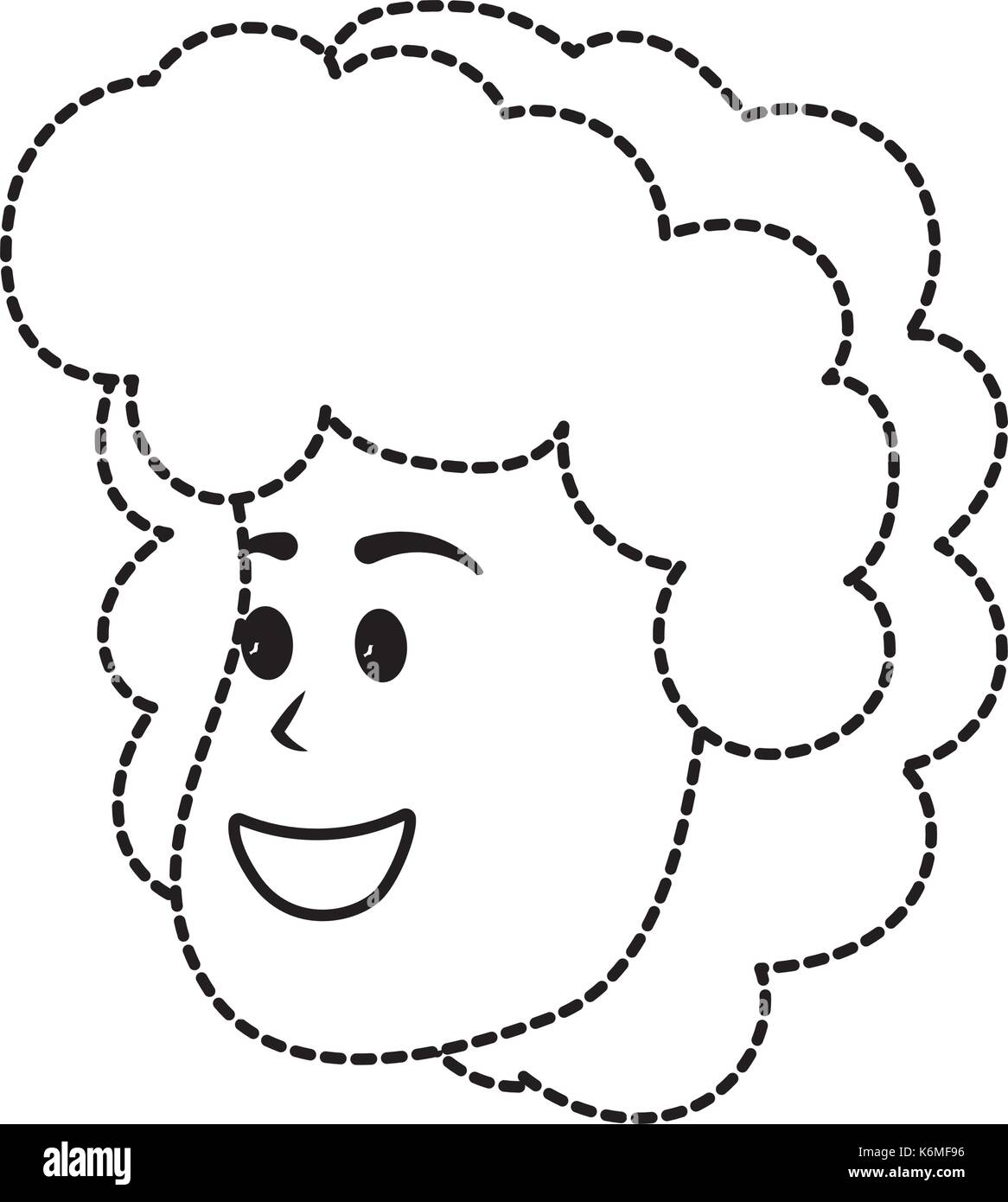 dotted shape avatar woman face with hairstyle design Stock Vector Image ...