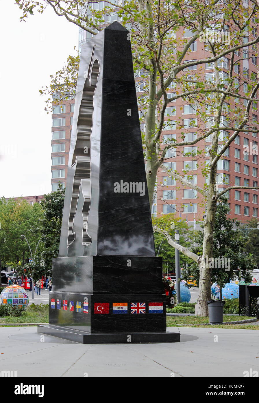 New York, USA - 28 September, 2016: The Universal Soldier monument, a ...