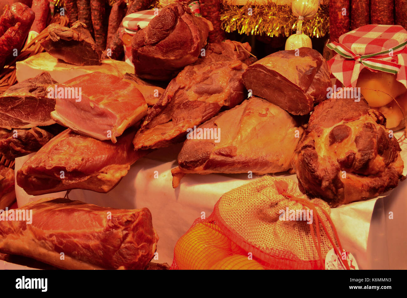 Arts and crafts, and some food products, for sale on a market during ...