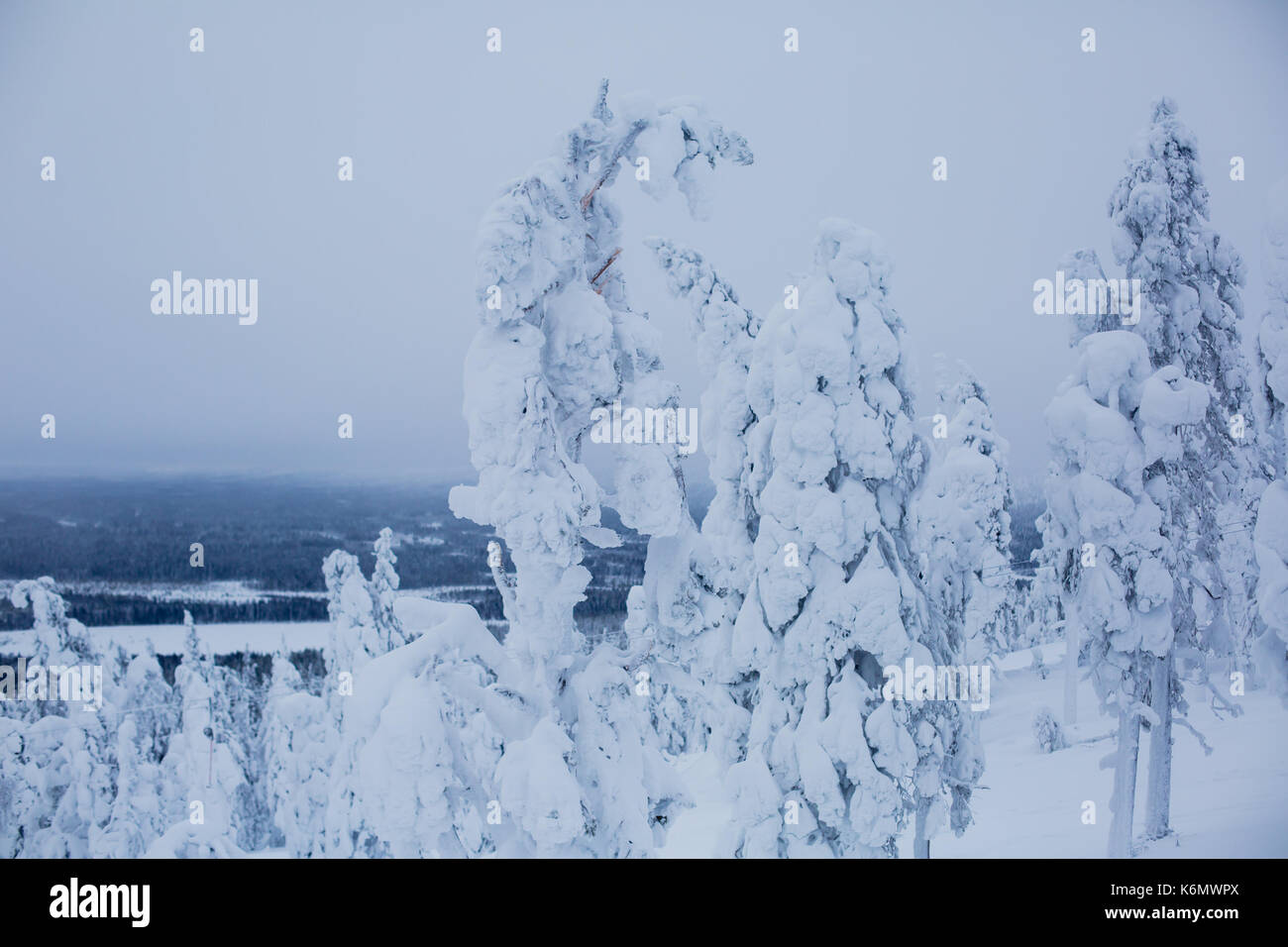 Beautiful cold mountain view of ski resort, sunny winter day with slope ...