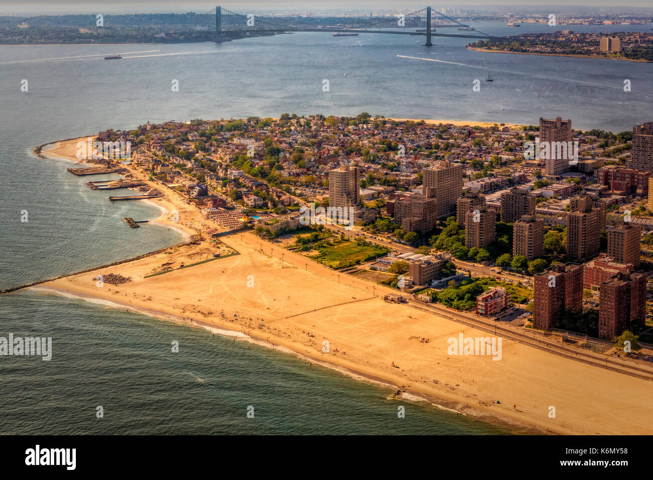 Coney Island Beach - Aerial view of Coney Island Beach with the ...