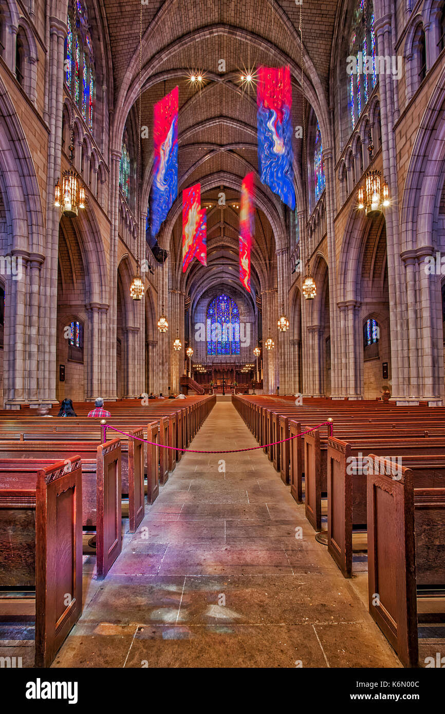 Princeton University Chapel - Interior rear view of the Collegiate ...