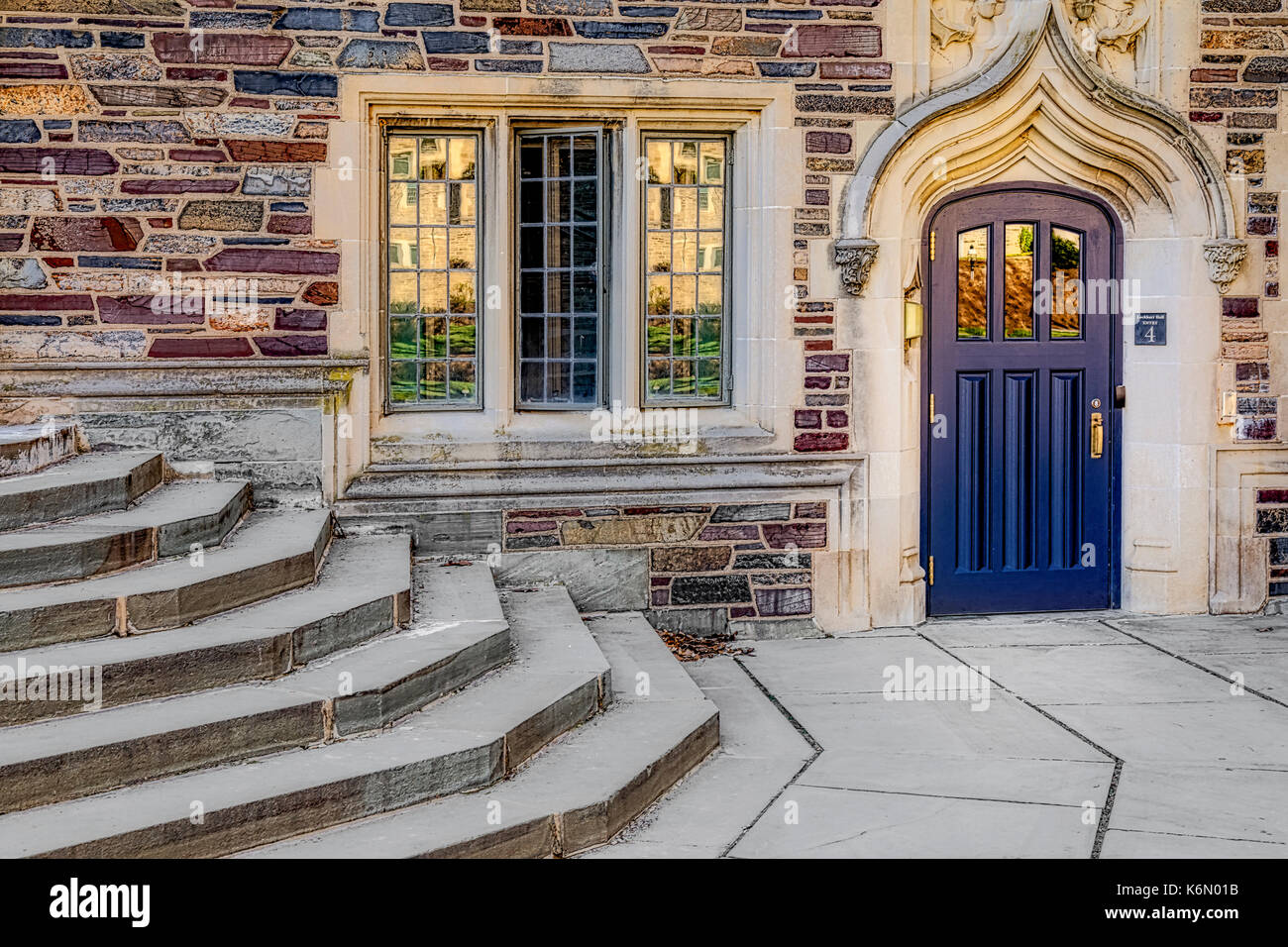 Princeton University Lockhar Hall - Wooden blue door entrance to the ...