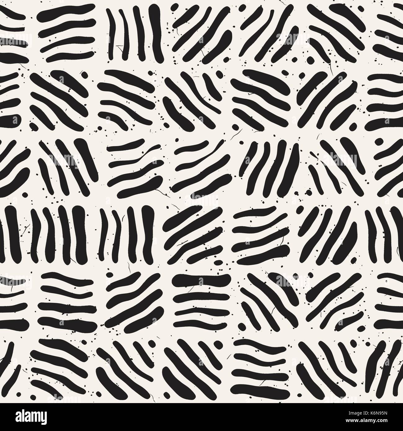 Seamless freehand pattern. Vector abstract rough lines background. Hand ...