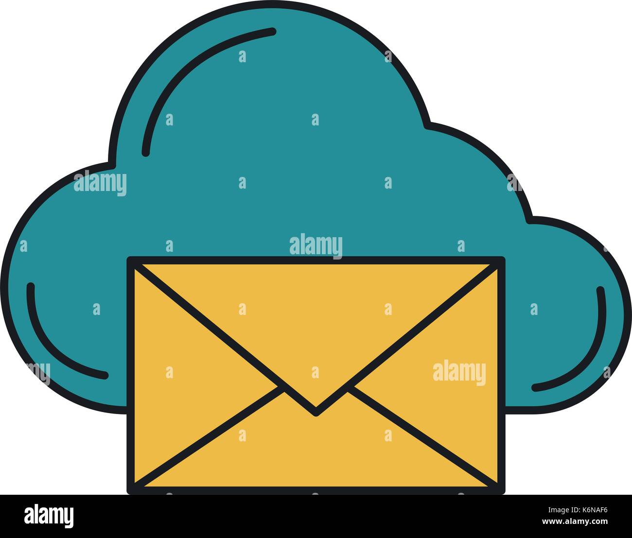 mail envelope with cloud computing vector illustration design Stock ...