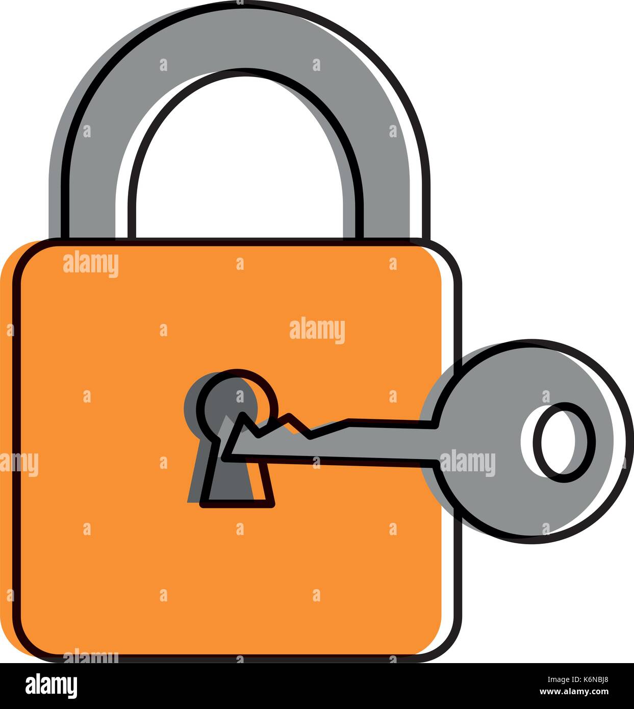 safe secure padlock with key vector illustration design Stock Vector ...