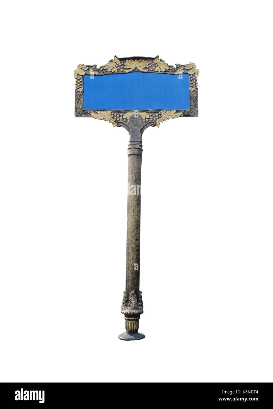 Old road sign isolated on white background and have clipping paths to ...