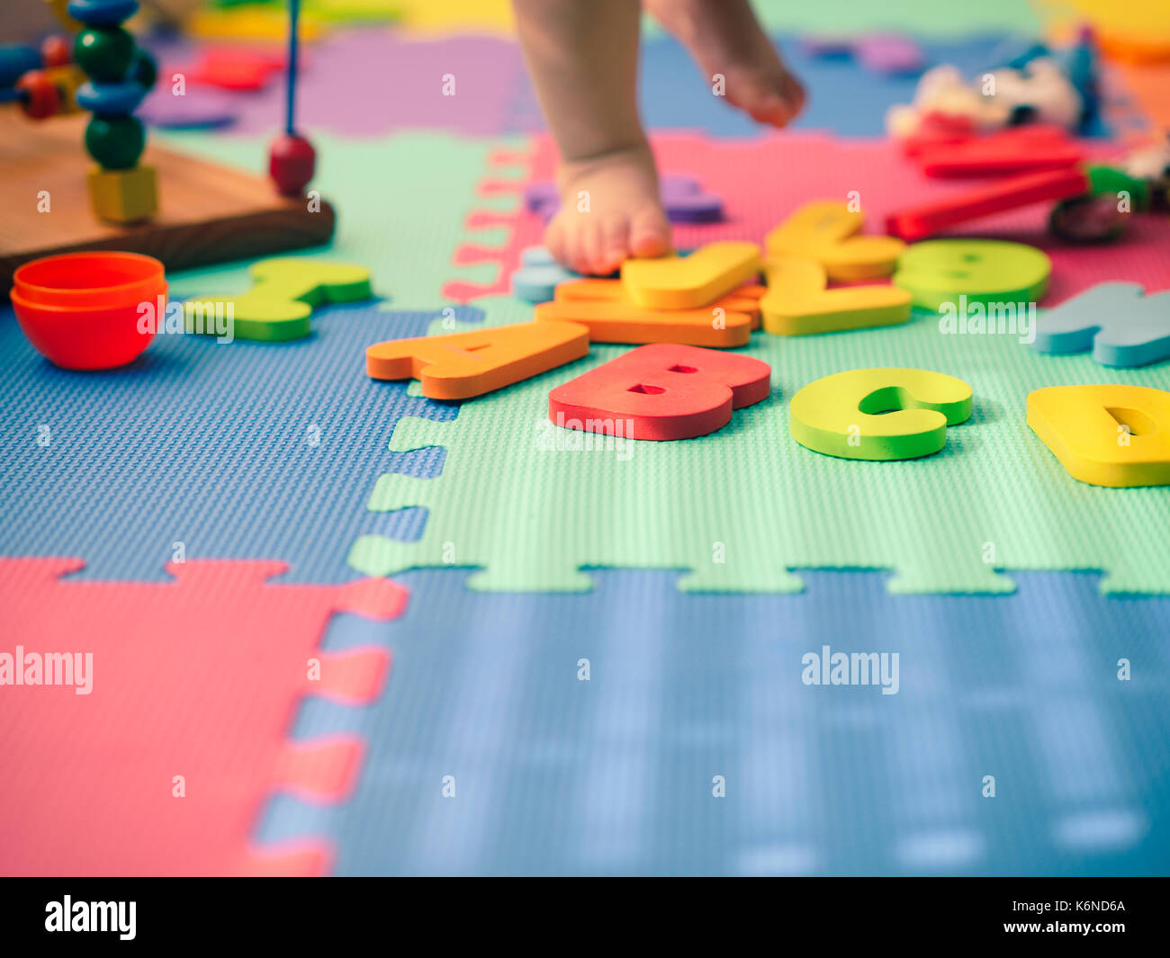 alphabet blocks on playground Stock Photo - Alamy