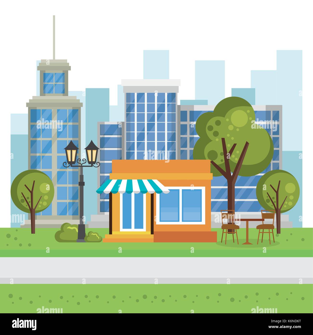 Country road store Stock Vector Images - Alamy