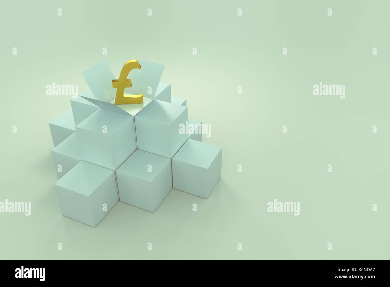 3d rendering of British pound sign with cubes Stock Photo - Alamy